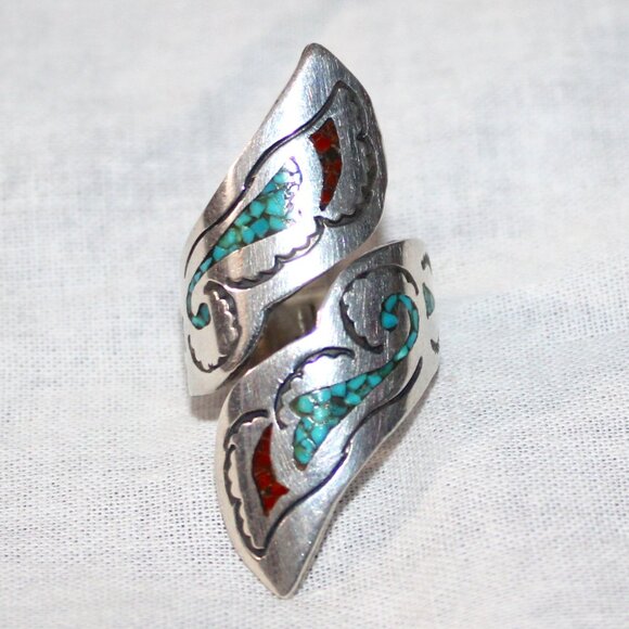 Jewelry | Vintage Sterling Silver Southwestern Crushed Turquoise Red ...